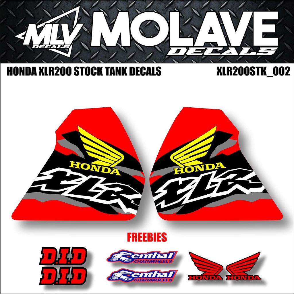 HONDA XLR200 STOCK TANK DECALS | XLR200STK_002 | Shopee Philippines
