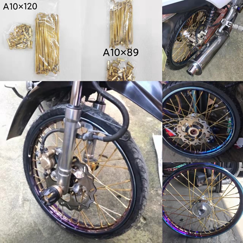 COD YAYAMANIN THAI GOLD SPOKE RIOS RAYOS A 10*89 / A 10*120 | Shopee ...