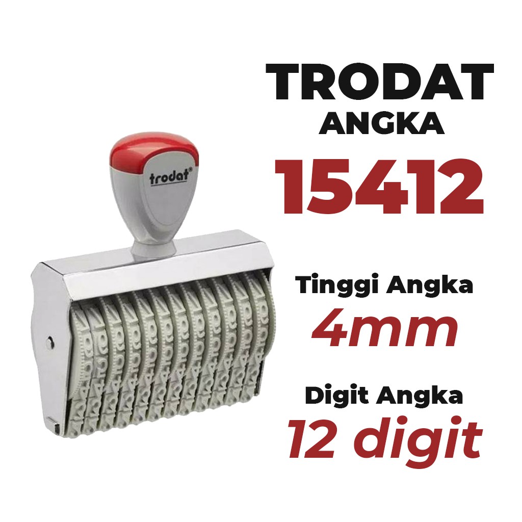 Trodat Number Stamp 15412 - 12 Digits 4 mm | Shopee Philippines