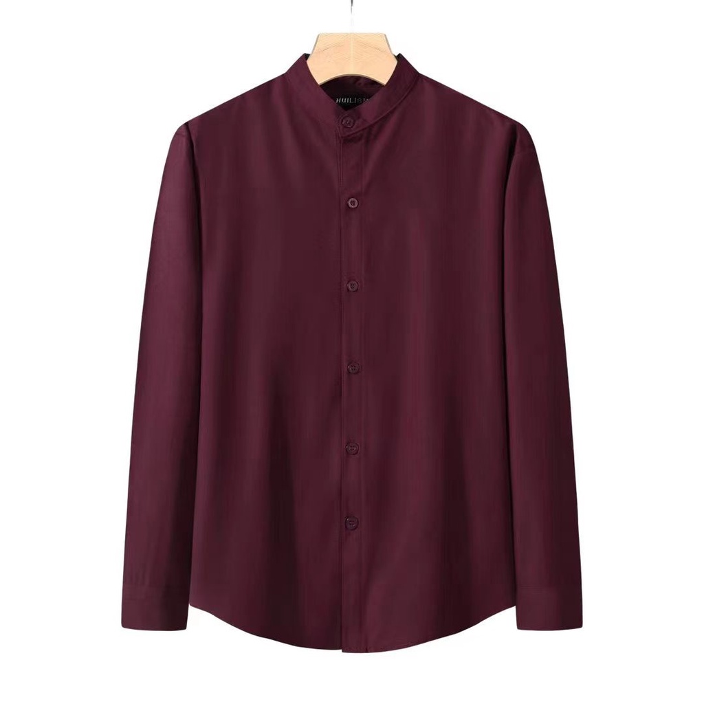 JL Classic x Huilishi Korean Polo for Men Chinese Collar Long Sleeve ...