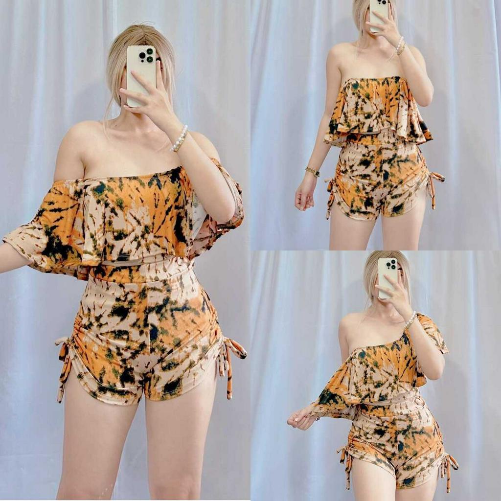 Trendy Two Way Off Shoulder Terno Summer Outfit Knit Fabric Shopee 8261