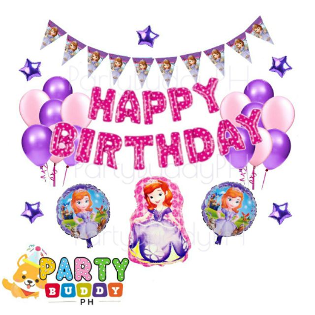 42pc Sofia Complete Banderitas Foil Balloon Set | Shopee Philippines