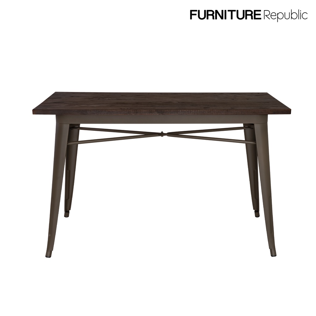 Industrial Coffee Table Elm Wood Steel Frame 300857 | Shopee Philippines