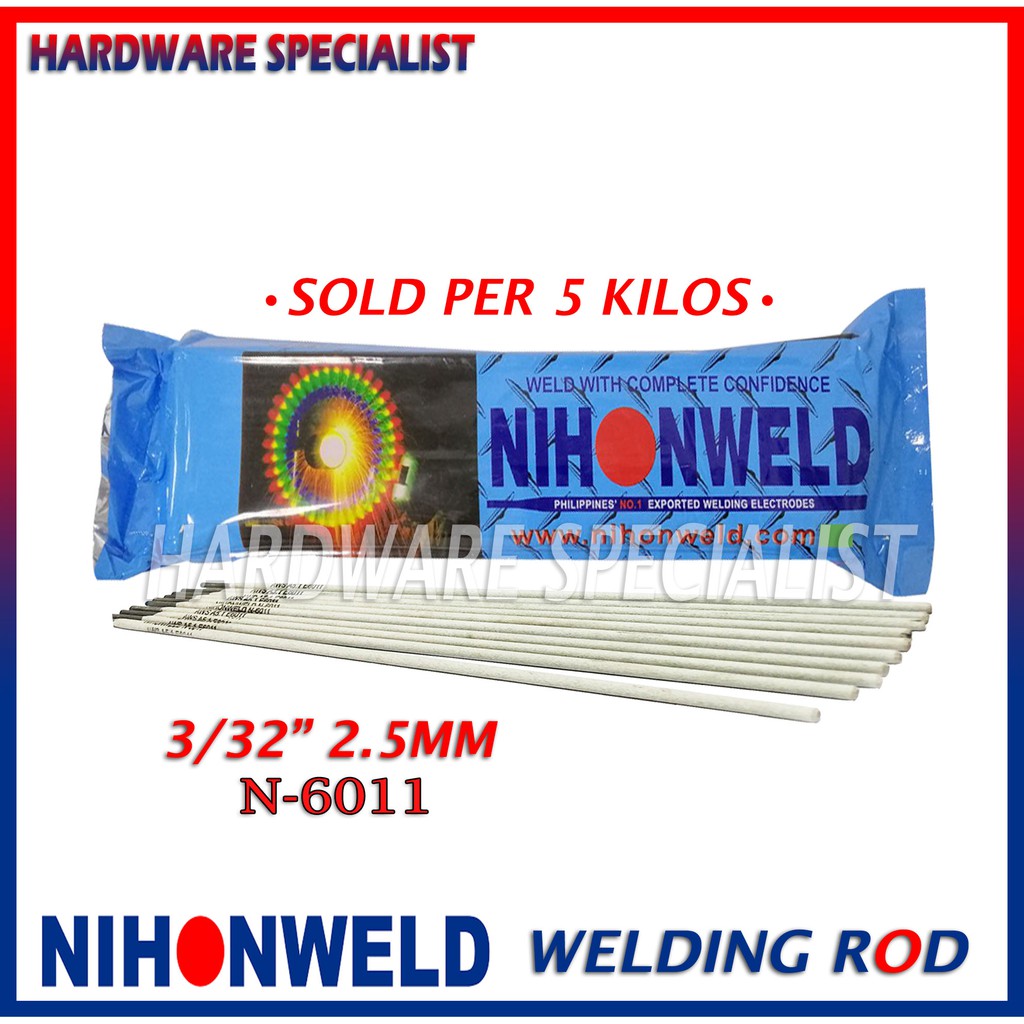 Welding Rod Nihonweld N6011 3/32” 2.5 mm SOLD PER 5 KILOS | Shopee ...