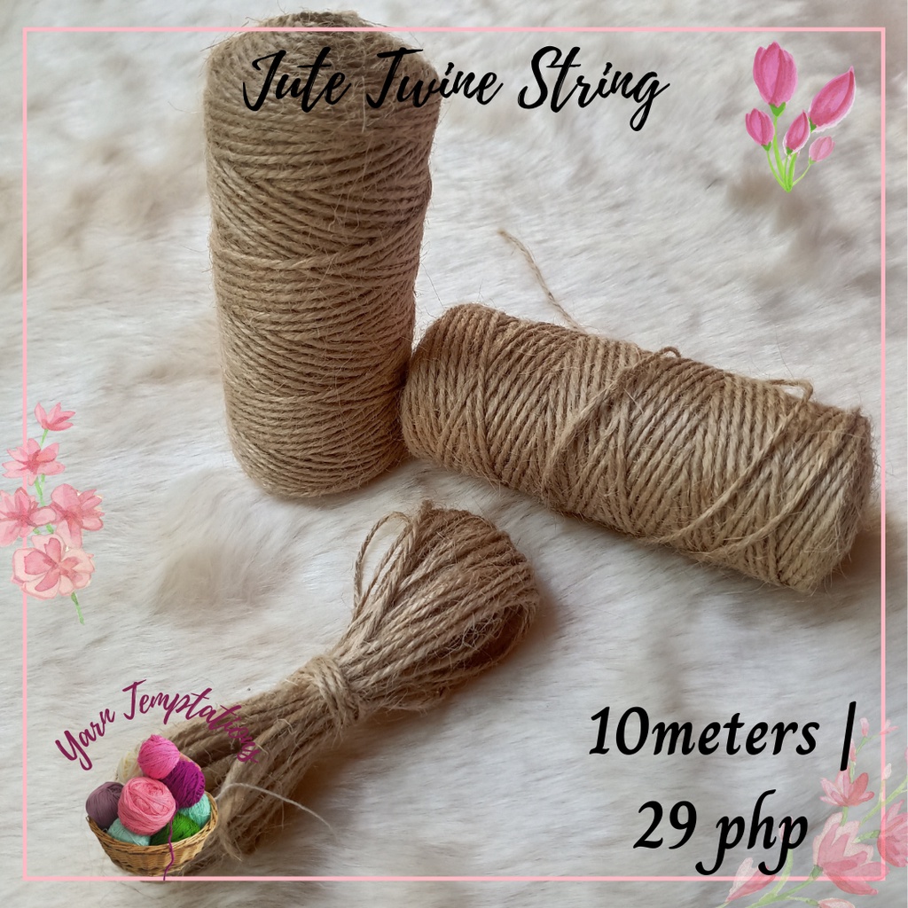 10meters | 2mm & 3mm | Jute Twine Strings Cord | Light Brown | Yarn ...
