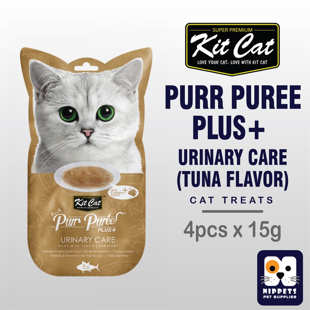 KIT CAT Purr Puree Plus Tuna (Urinary Care) Cat Treats 4pcsx15g ...