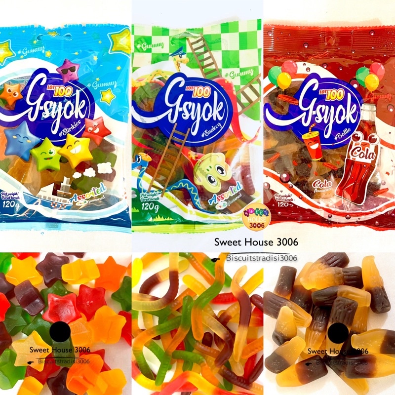 Lot 100 Gsyok Gummy Candy 120g Snake Cola Bottles Starkies Assorted ...