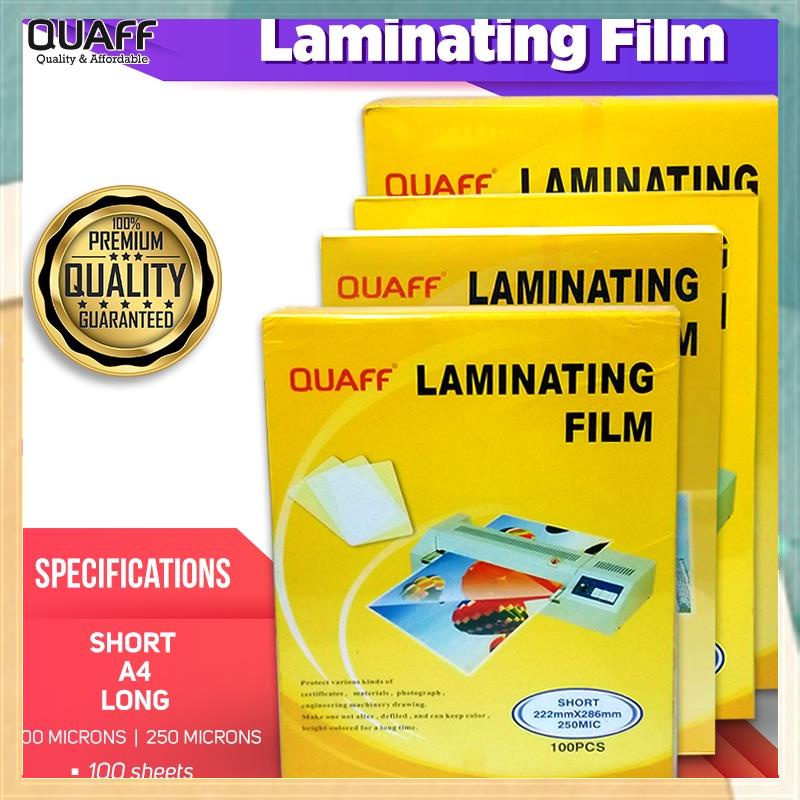 【Available】200 & 250 Microns || Short / A4 / Long QUAFF Laminating Film ...
