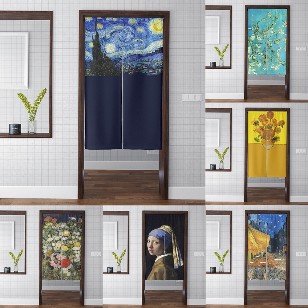 Van Gogh Oil Painting Art Door Curtain Japanese Split Kitchen Doorway ...