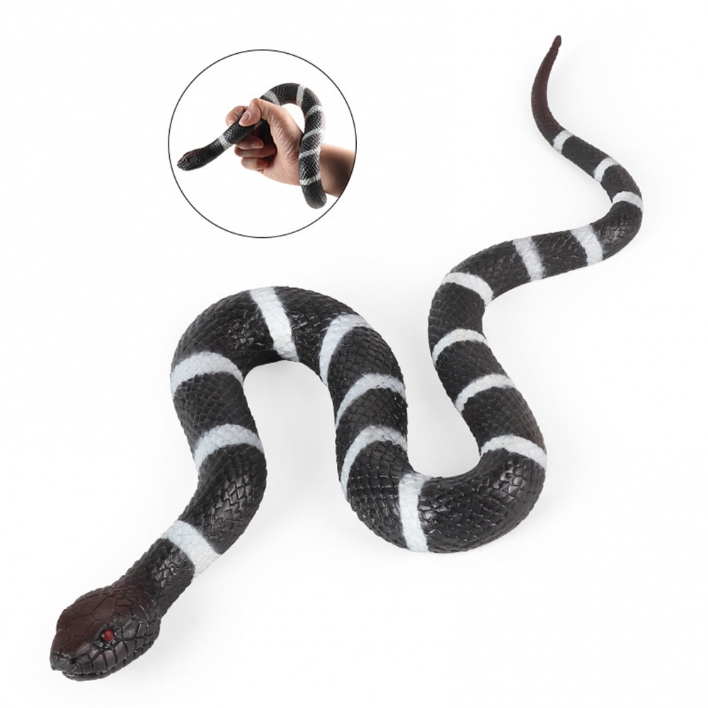 Lifelike Rubber Snakes Soft silver krait Snakes Safari Garden Props ...