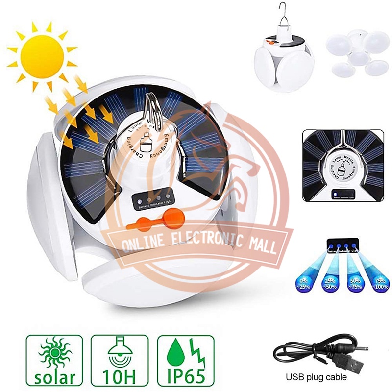 BZ E27 Solar Light Deformable Garage Light Folding Bulb LED Light ...