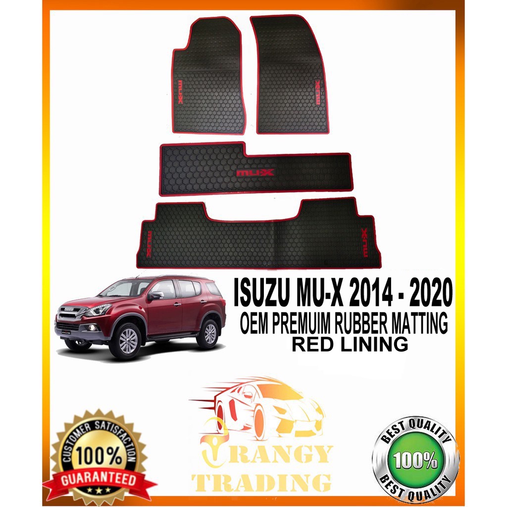 Isuzu MUX 2014 to 2020 OEM Premium Rubber Matting Red Lining 2015 2016 ...