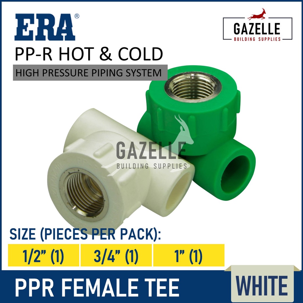 ERA PPR Fitting Female TEE - 1/2" / 3/4" / 1" / 25mm x 1/2" / 32mm x 1/ ...
