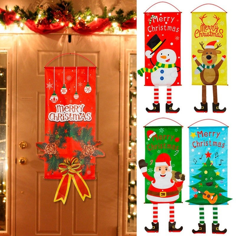 Merry Christmas Decorations for Home Door Window Hanging Banner Flag ...