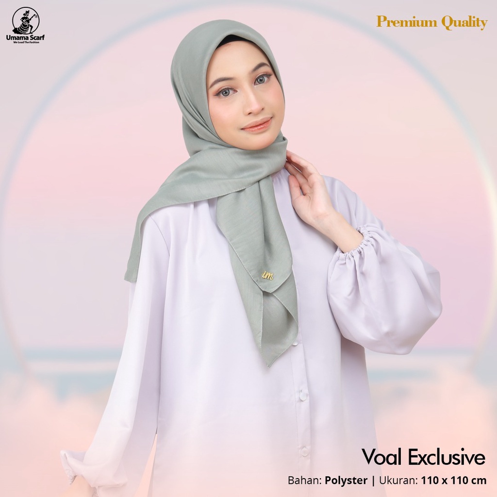 Hijab Basic Exclusive Sewing Edge Scarf Jilbab Hijab 110x110cm Polos ...
