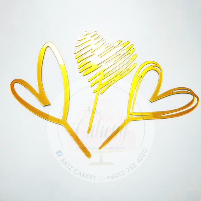 Heart Shape Acrylic Cake Topper Baking Topper Dessert Decoration Party ...
