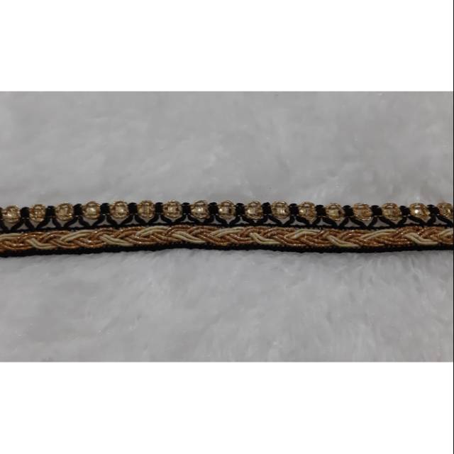 Black gold braided Indian lace | Shopee Philippines