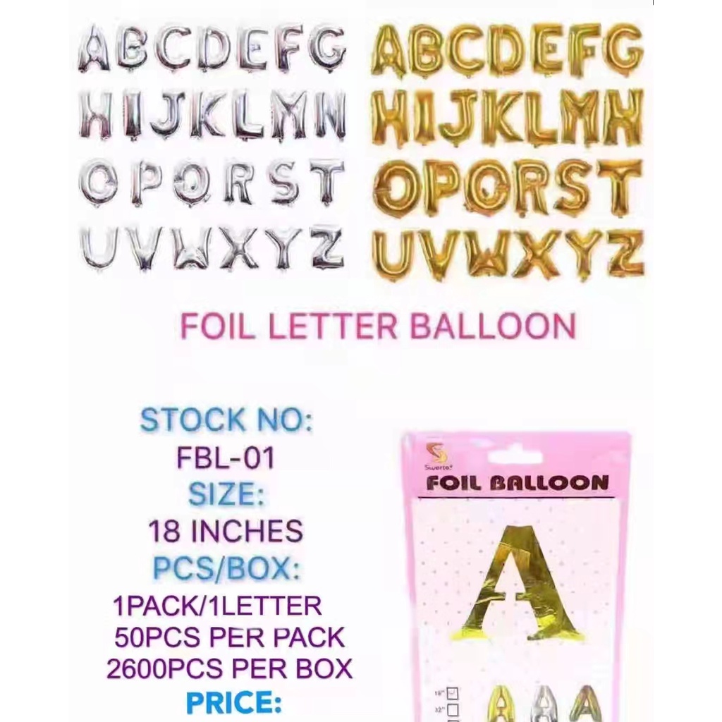 18-inch Letter Foil Balloons Party Decoration A-Z Alphabet Gold Silver ...