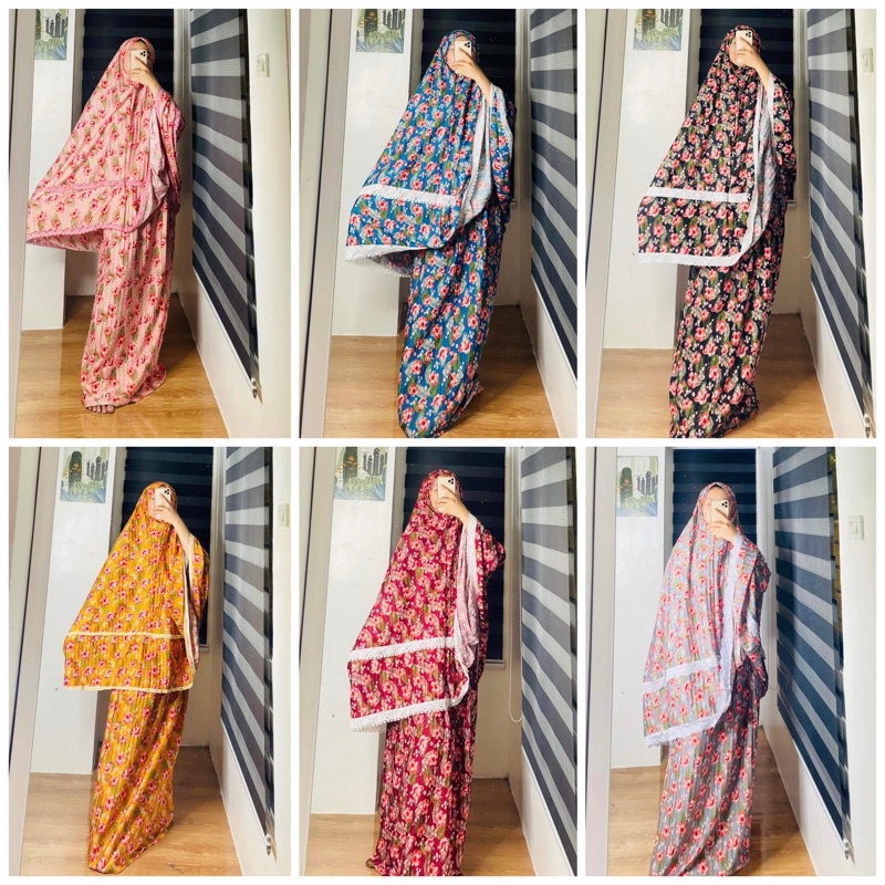 PRINTED PLEATED MUSLIM PRAYER MUKNA SET | Shopee Philippines