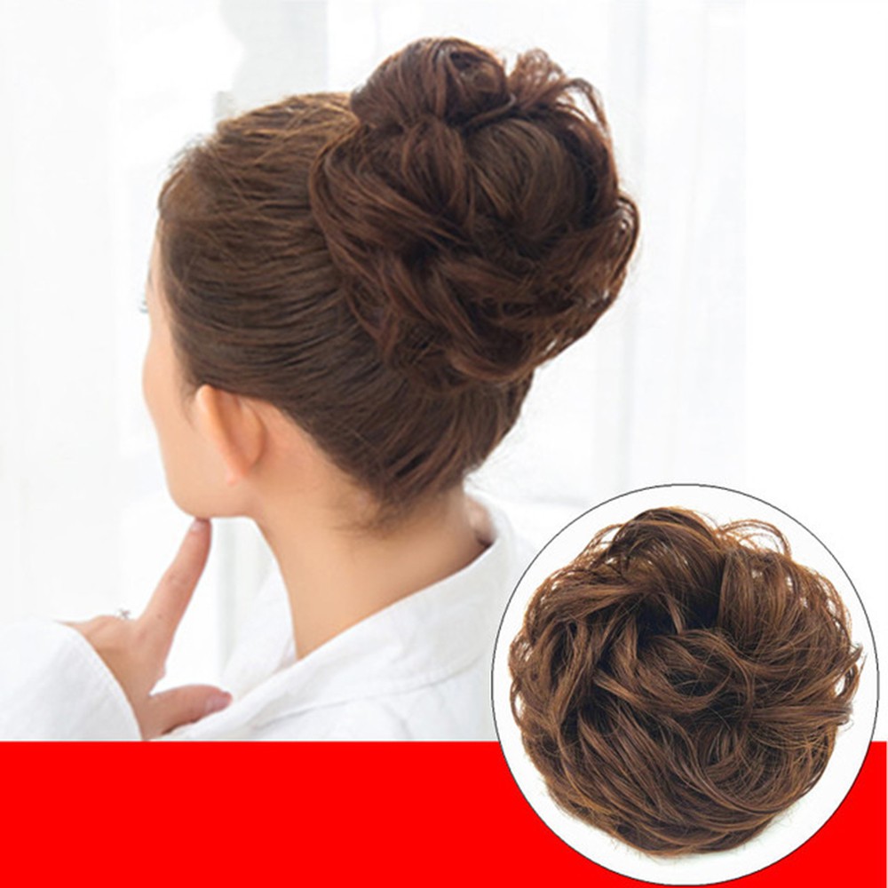 Wig Meatball Hair Bud Head Curly Bag Matt High Temperature Silk Rubber ...