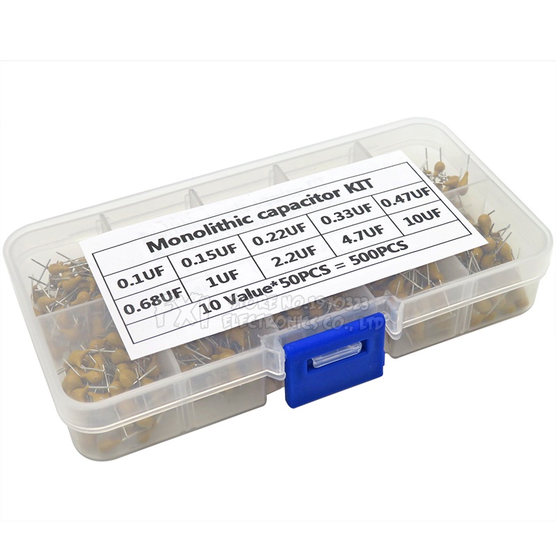 500PCS/lot Multilayer Ceramic Capacitor Assortment Kit 10Values*50PCS 0 ...