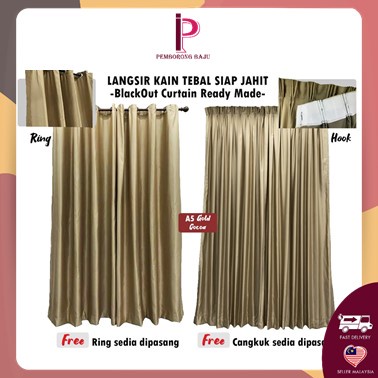 Blackout Made Curtain!!! Langsir Thick Fabric Ready To Sew {Free ...