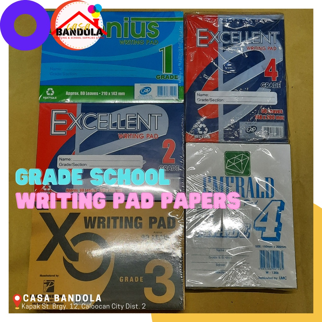 1pc ELEMENTARY PAD PAPER // approx. 80 leaves // GRADE 1 GRADE 2 GRADE ...