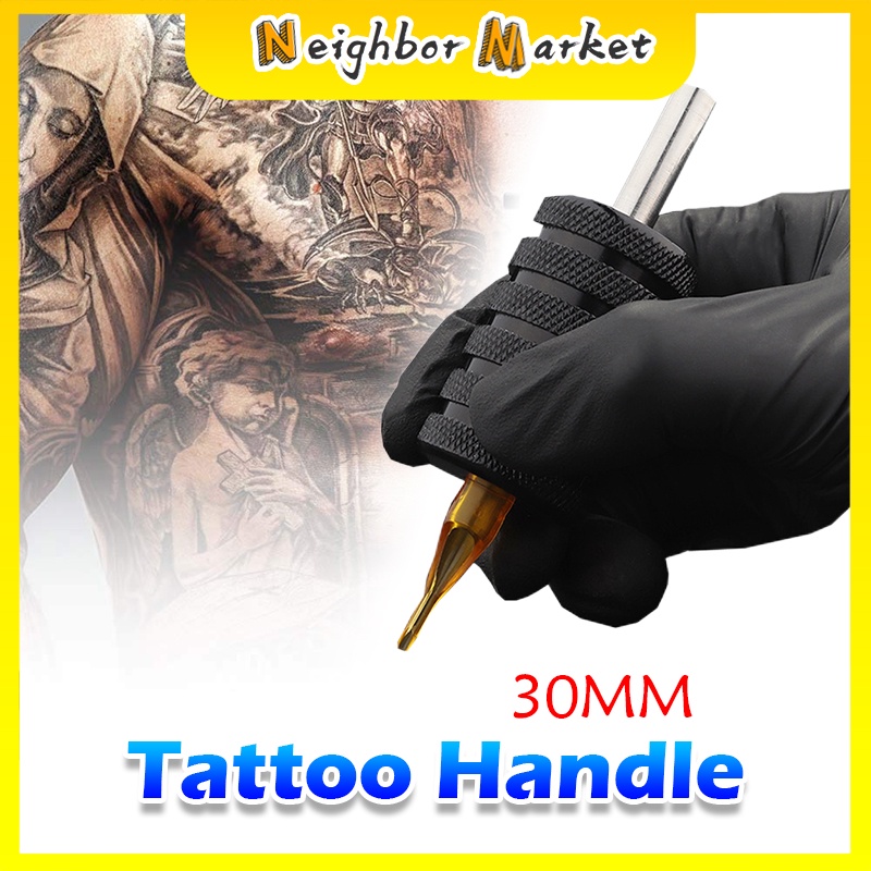 30MM Aluminum Alloy Tattoo Grip With Back Stem Handle Grip Tattoo Tube ...
