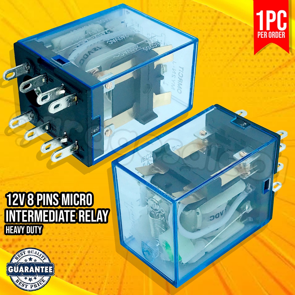 GS 12V 8-Pin Micro Intermediate Relay – Universal Control Relay for ...