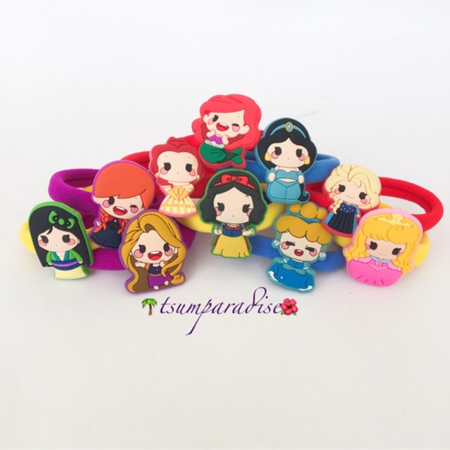*1pc* Princess Hairties Ariel Snow White Aurora Anna Elsa Jasmine Belle ...