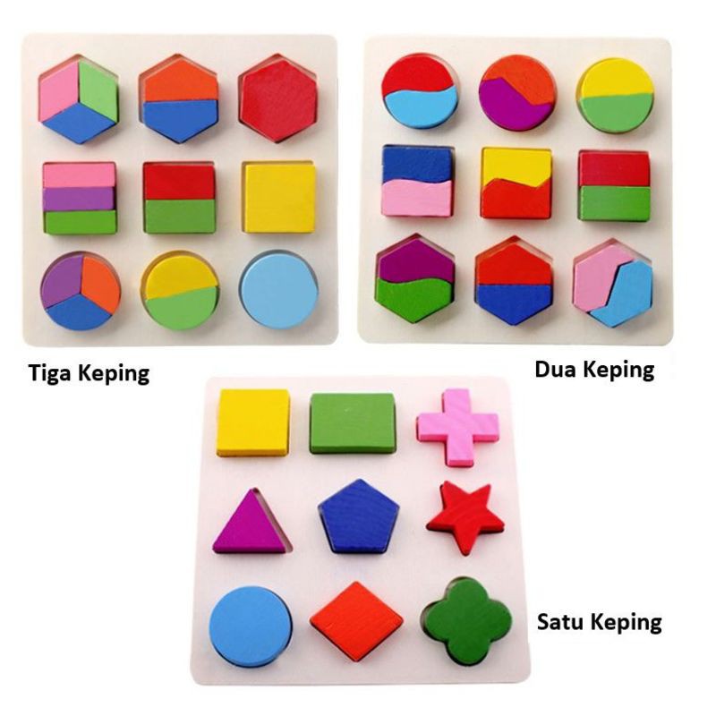 GrosirJMK - Educational Toys / Chunky Shape Puzzle / Montessori ...