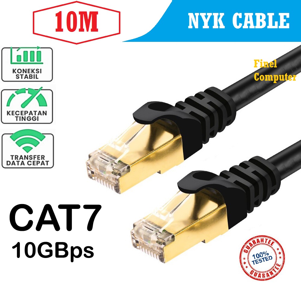 Lan Cable Cat 7 NYK 10 Meters gold plated original Cable lan cat7 10m ...