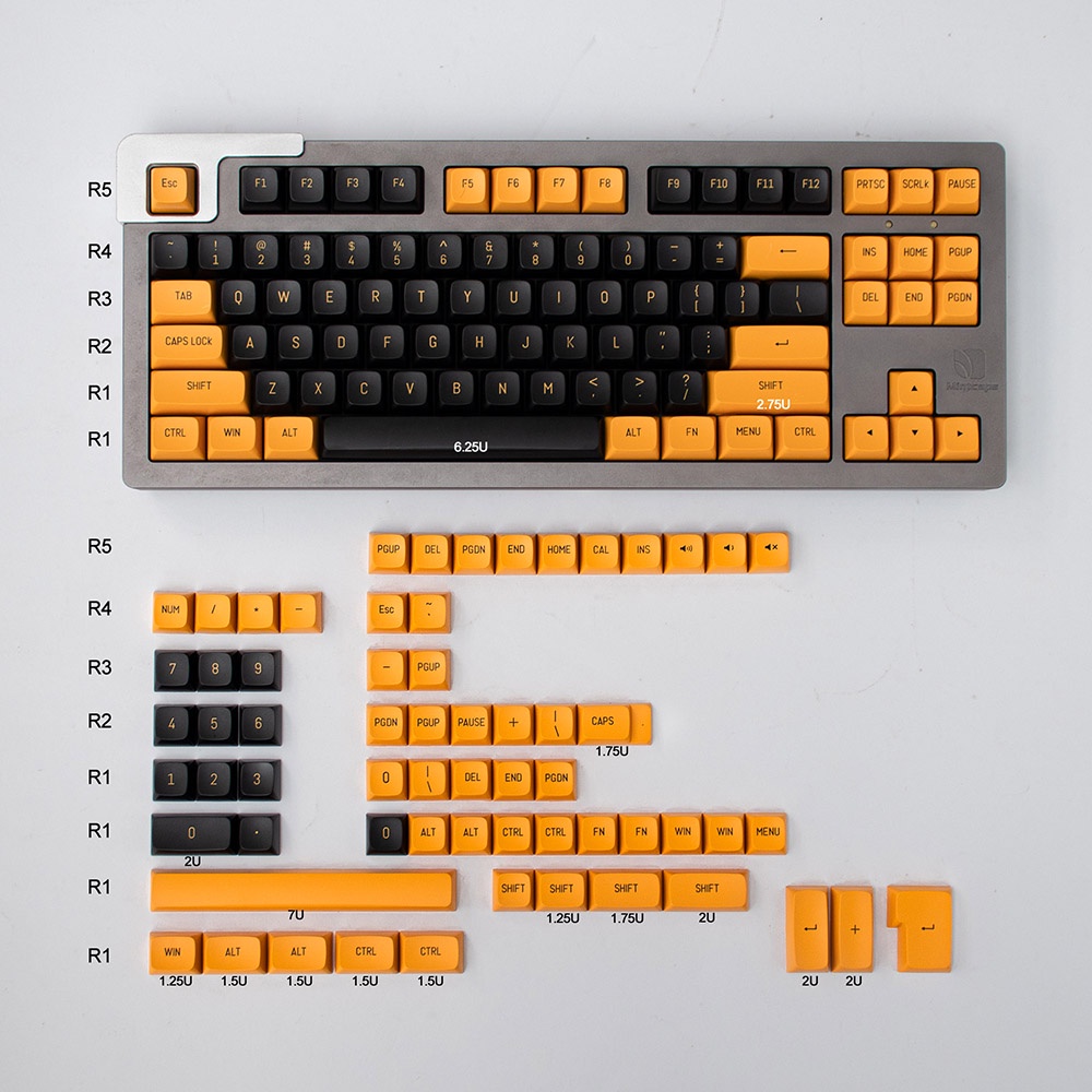 Black&Gold Keycaps 150Keys MSA Profile Double Shot For Mechanical ...