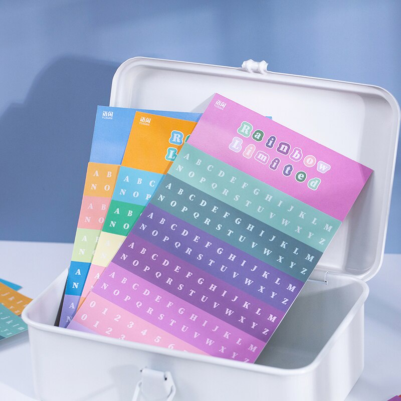 2 Sheets Multi-color Alphabet Letter Number Stickers | Shopee Philippines