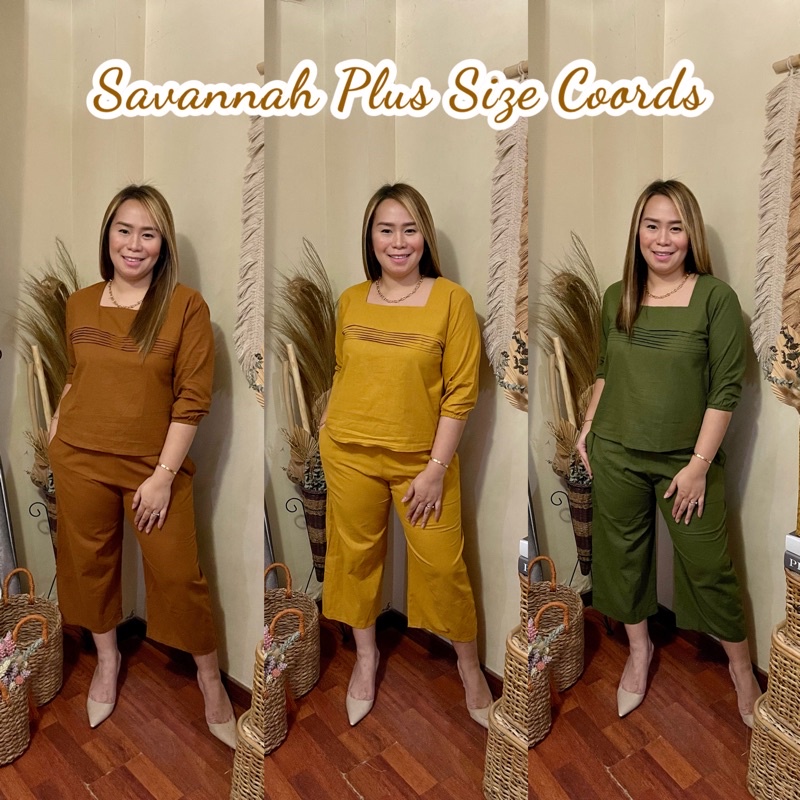 SAVANNAH PLUS SIZE LINEN COORDS WITH POCKETS | RITCHROXRTWSHOP | Shopee ...