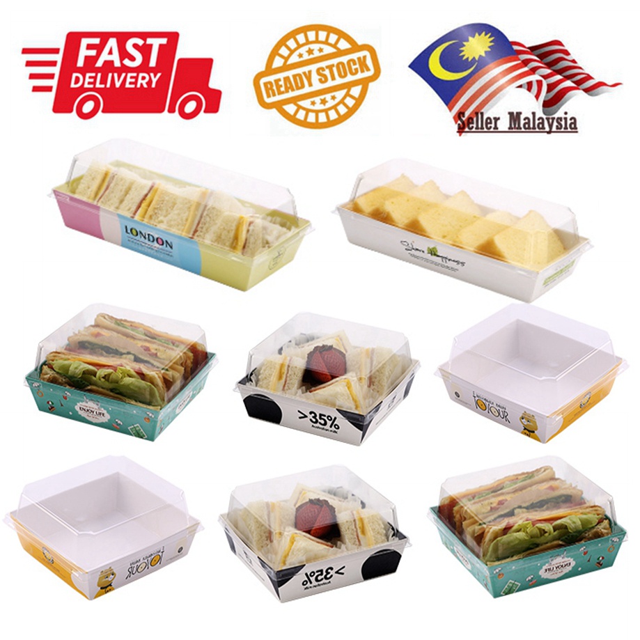 Square and Rectangular Cake Box with Transparent Lid / Egg Tart / Kuih ...
