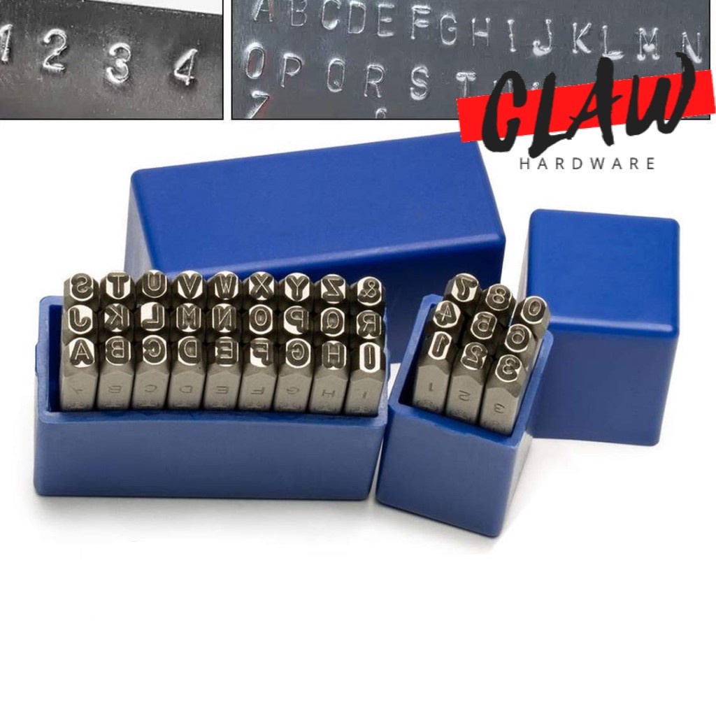 CLAW 38pcs Steel 6mm Alphabet and Number Stamp Punch Set Steel Stamp ...