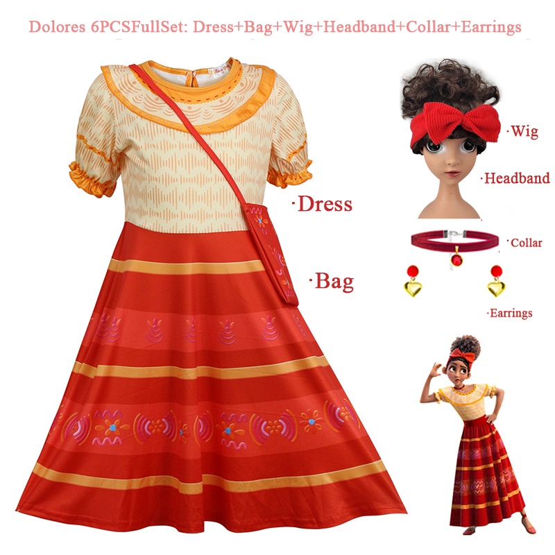 Encanto Dolores Madrigal Cosplay Costume for Adult Women Dolores Red ...