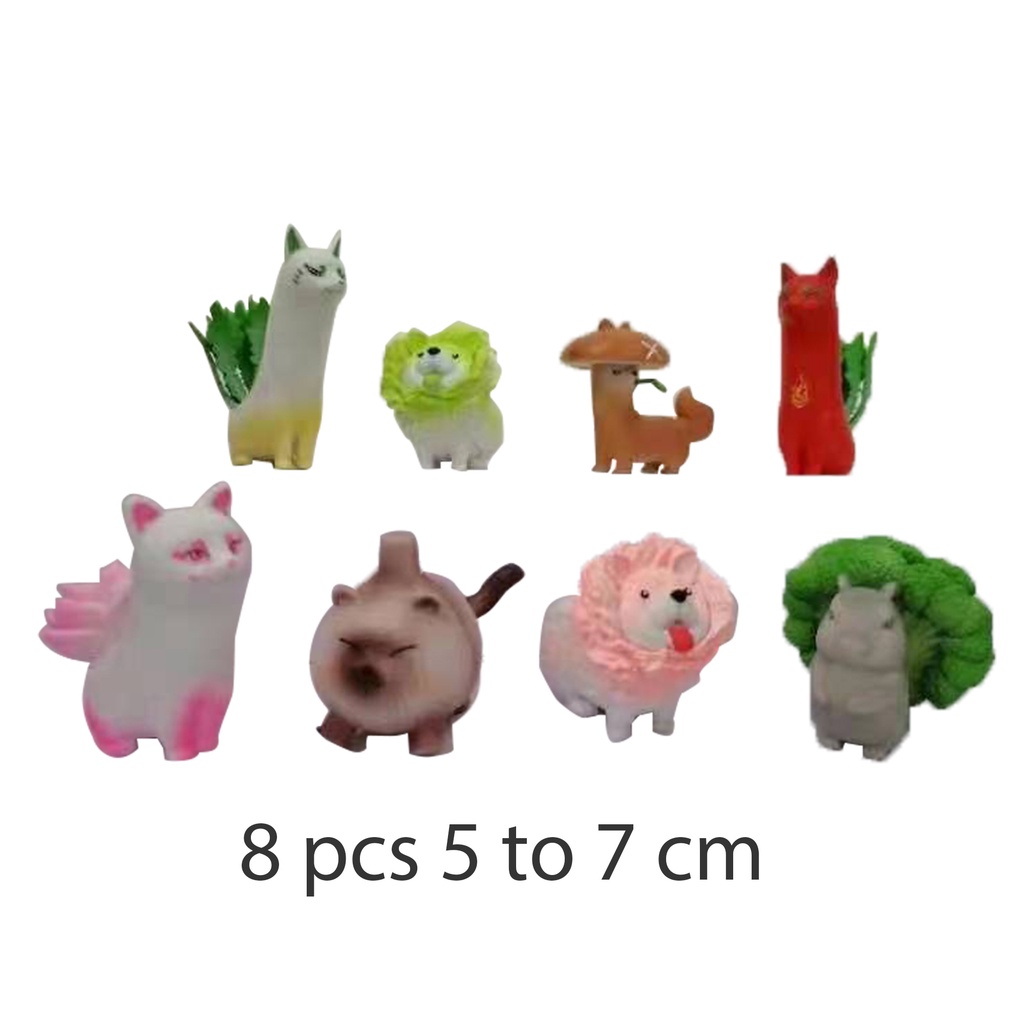 Vegetable Cute Chibi Animals Set of 8 Figure | Shopee Philippines