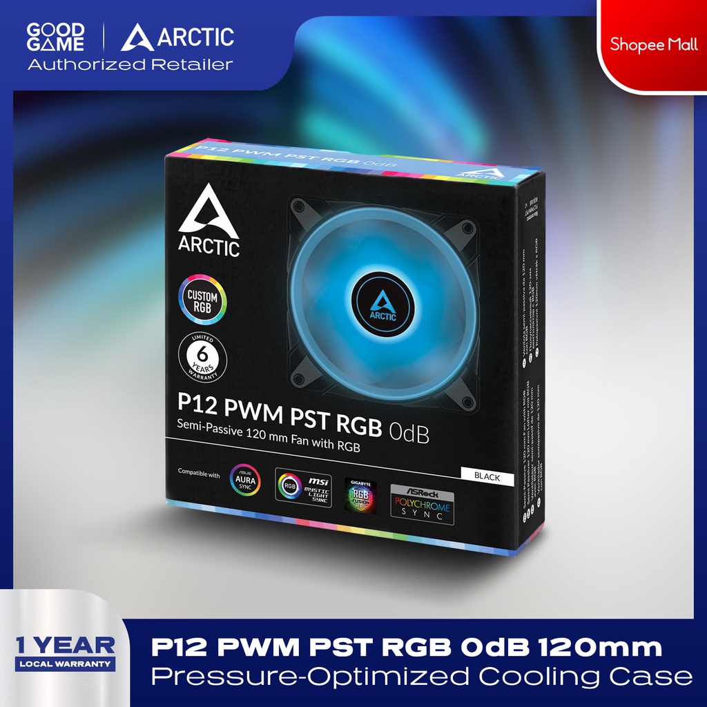 ARCTIC P12 PWM PST RGB 0dB Semi-Passive 120 Fan CPU Fan CPU Cooler ...