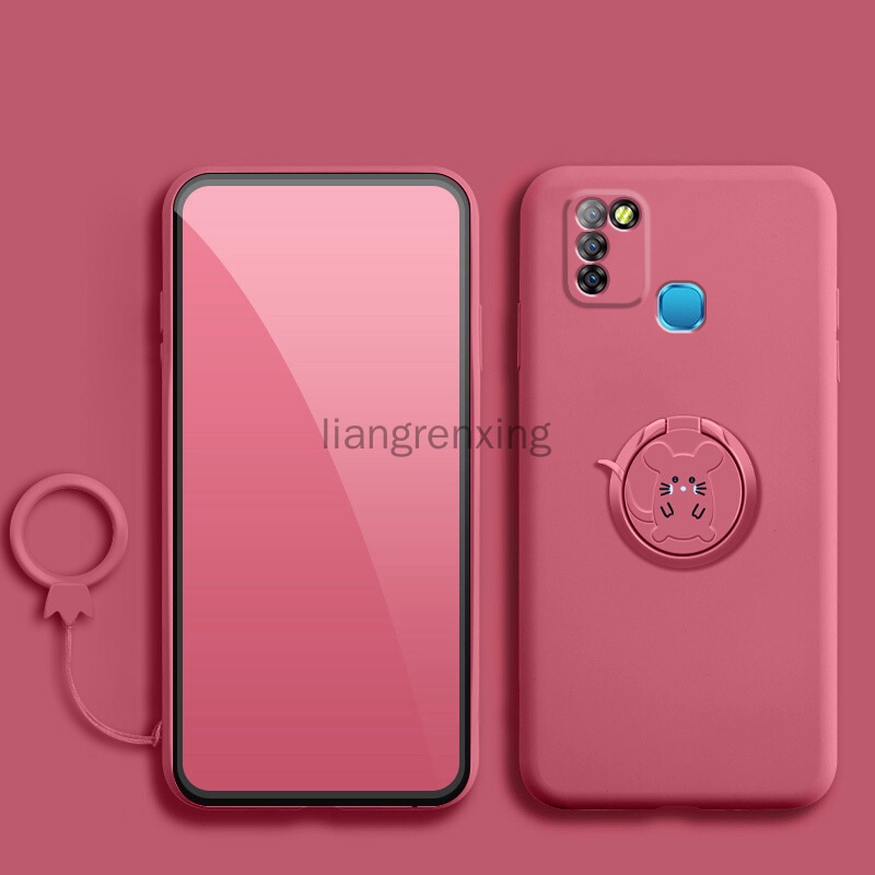 Casing infinix smart 5 phone case with holder soft cover and liquid ...