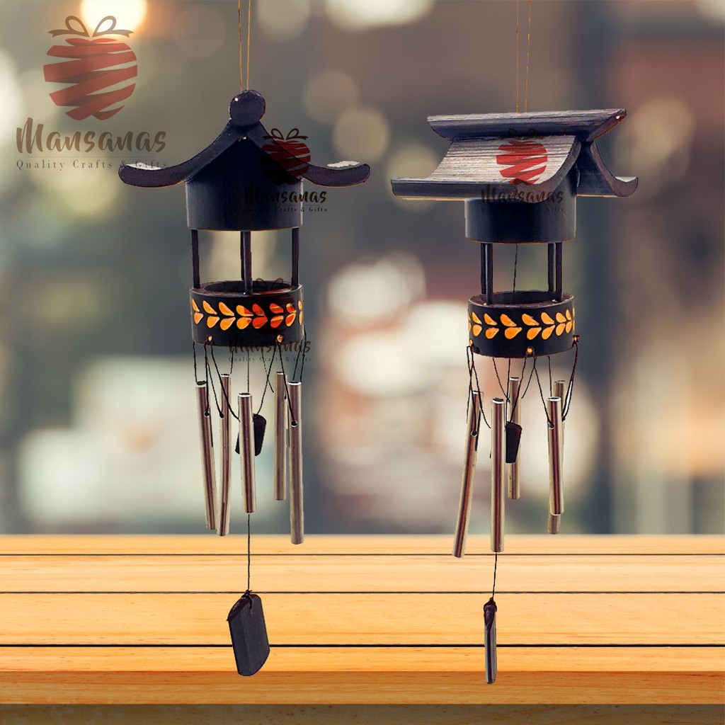 Mansanas Bamboo Wind Chime Handicraft/Handcrafted/Tunnel Metal Tube ...