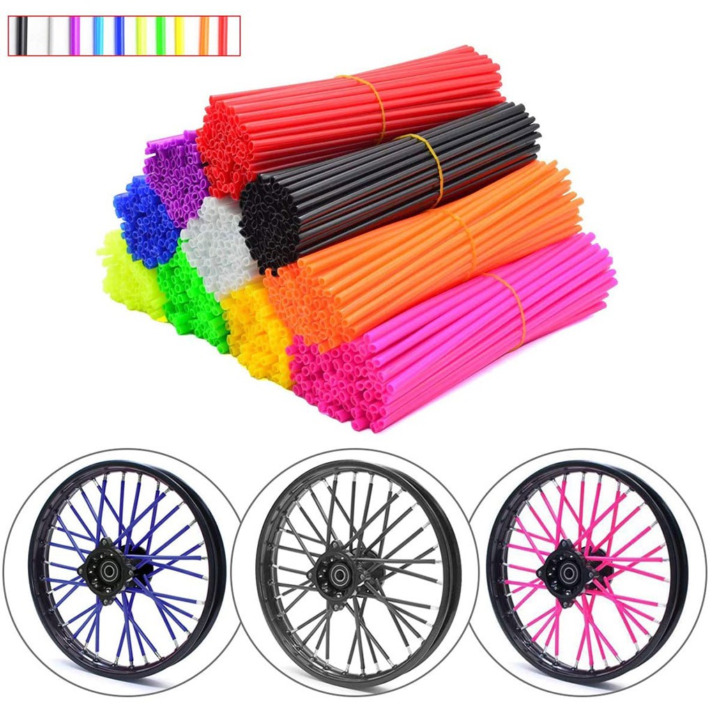 72Pcs/Pack Bike Wheel Spoke Protector 17cm Colorful Cycling Rims Skins ...