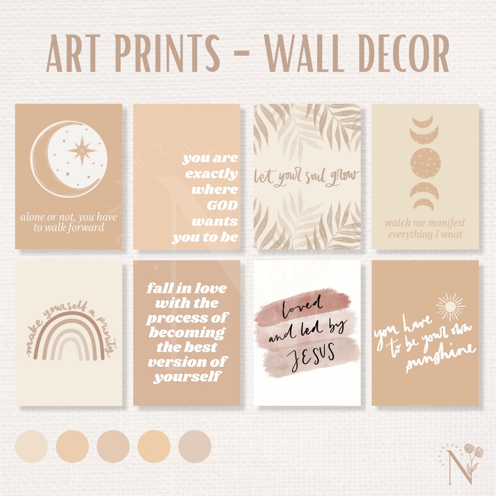 Set of 5 Postcards Art Prints Cards Illustrated Art Wall Decor Gift ...