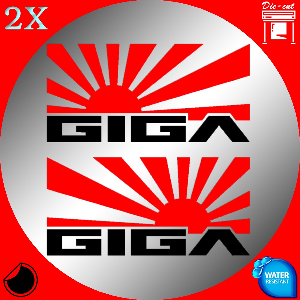 2X Stickers Isuzu GIGA Japan | Vinyl Die Cut | Dual Colors | Rising Sun ...
