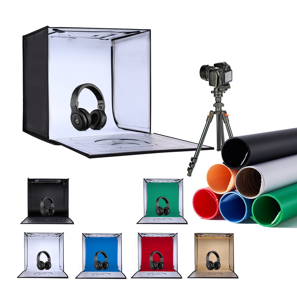 Light Box Photography 16"x16" Photo Box with Lights Foldable Photo ...