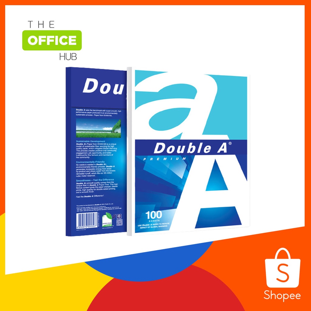 DOUBLE A Copier Paper 80 Gsm A4 100 Sheets | Shopee Philippines