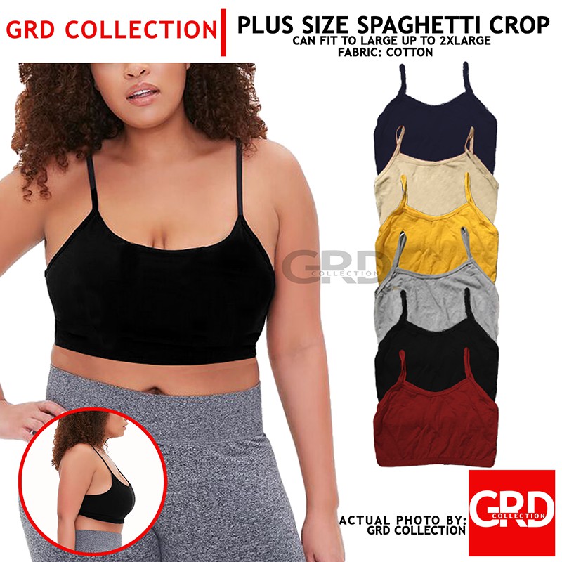 GRD Plus Size Spaghetti Crop Tube Top (38"-45" BUST) / Brallete NO PAD | Shopee Philippines
