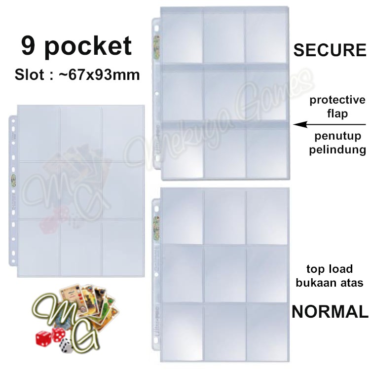 Ultra Pro 9-Pocket SECURE Platinum Page 63x88mm 9p topload sideload ...