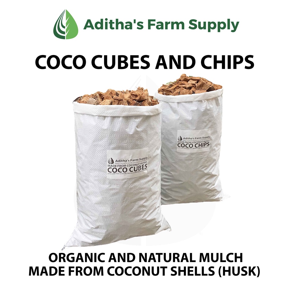 4 kg Sack Coco Cubes and Coco Chips (Organic and Natural Mulch Made ...
